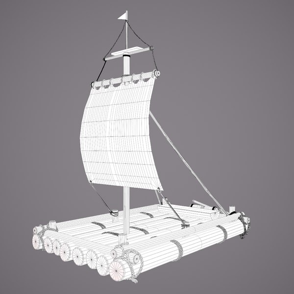 3D medieval raft - TurboSquid 1603173