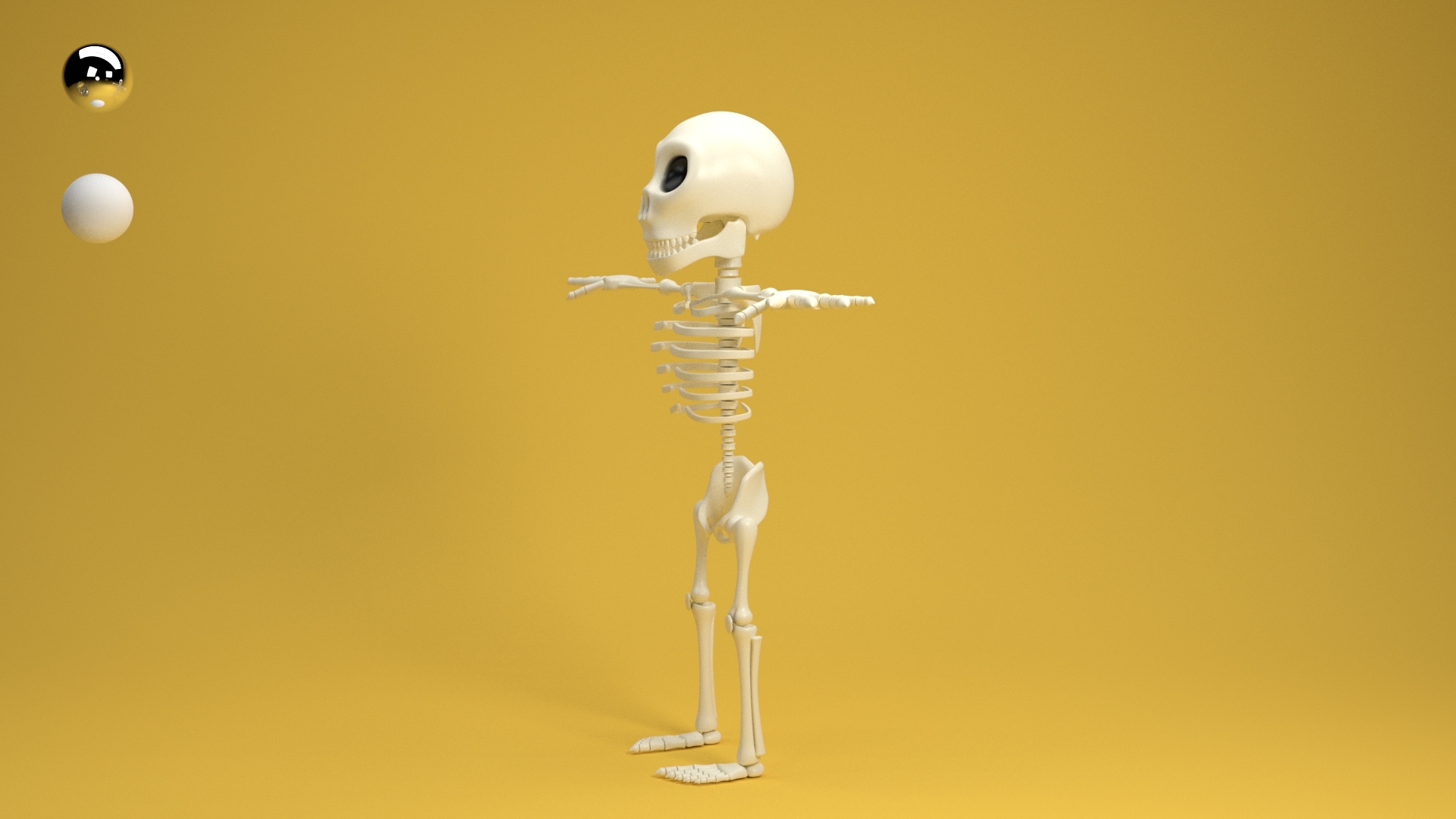Rigged cartoon skeleton model - TurboSquid 1603326