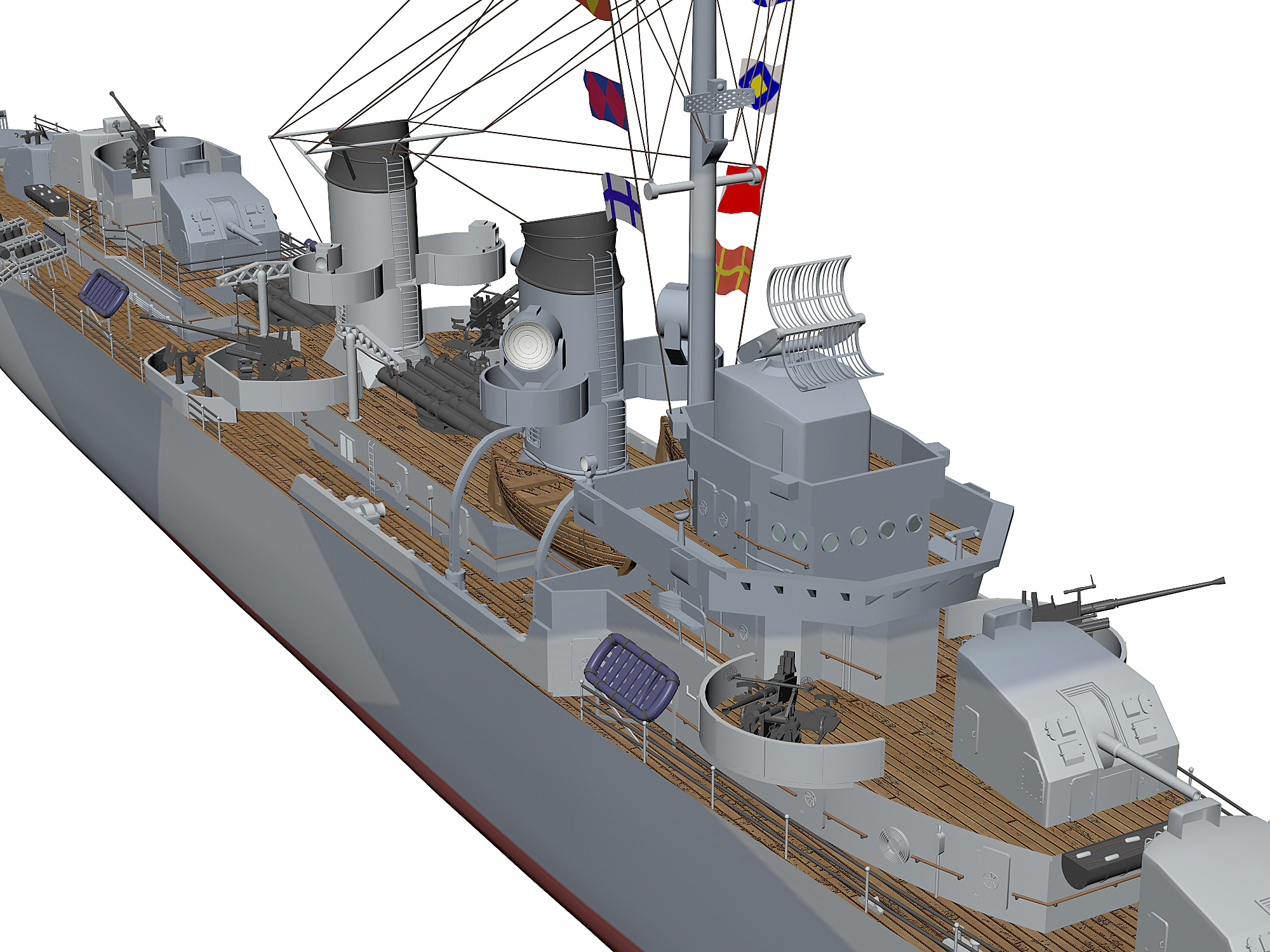 fletcher battleship 3d obj