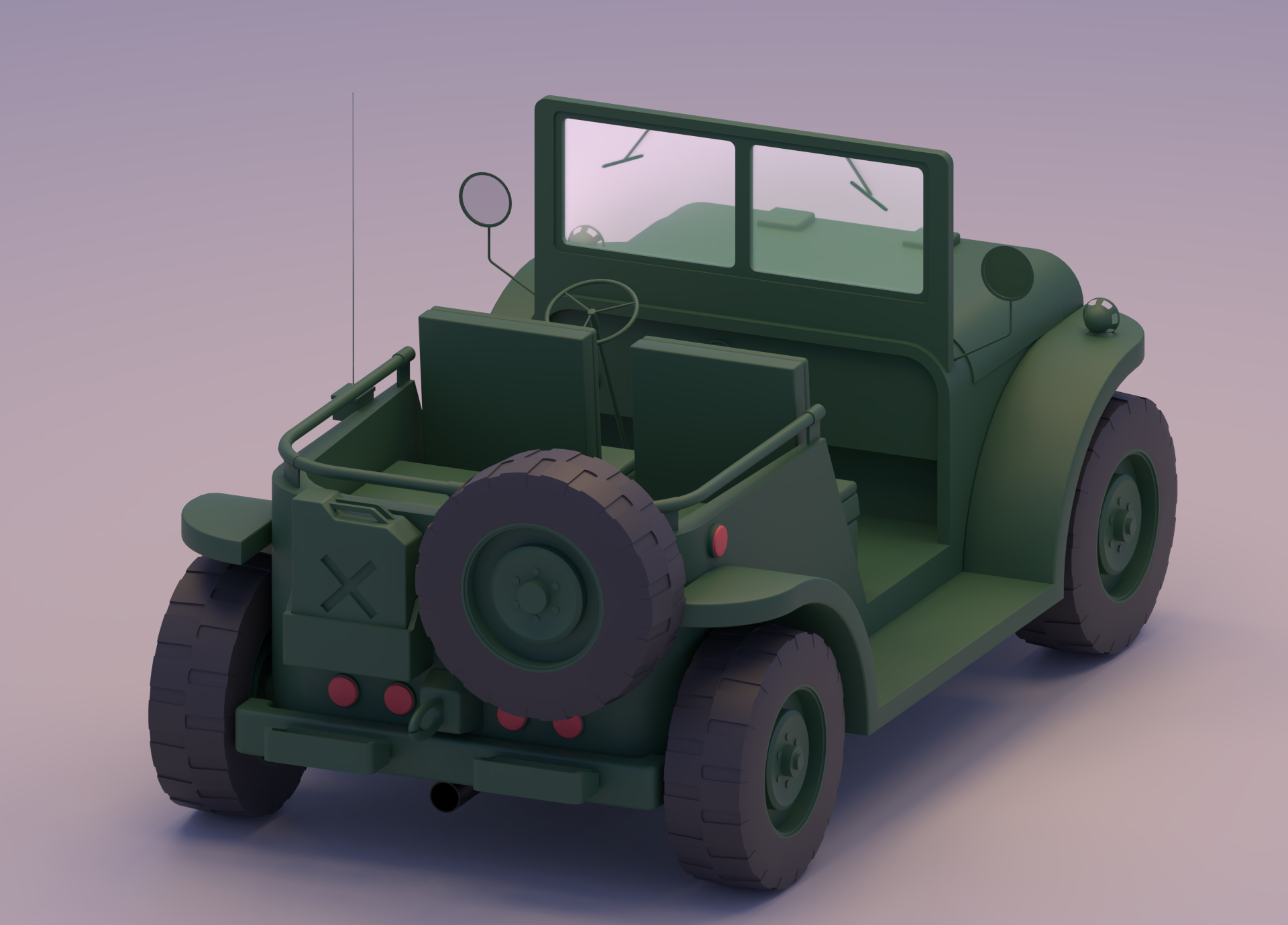 3D model world war cartoon military jeep - TurboSquid 1603641