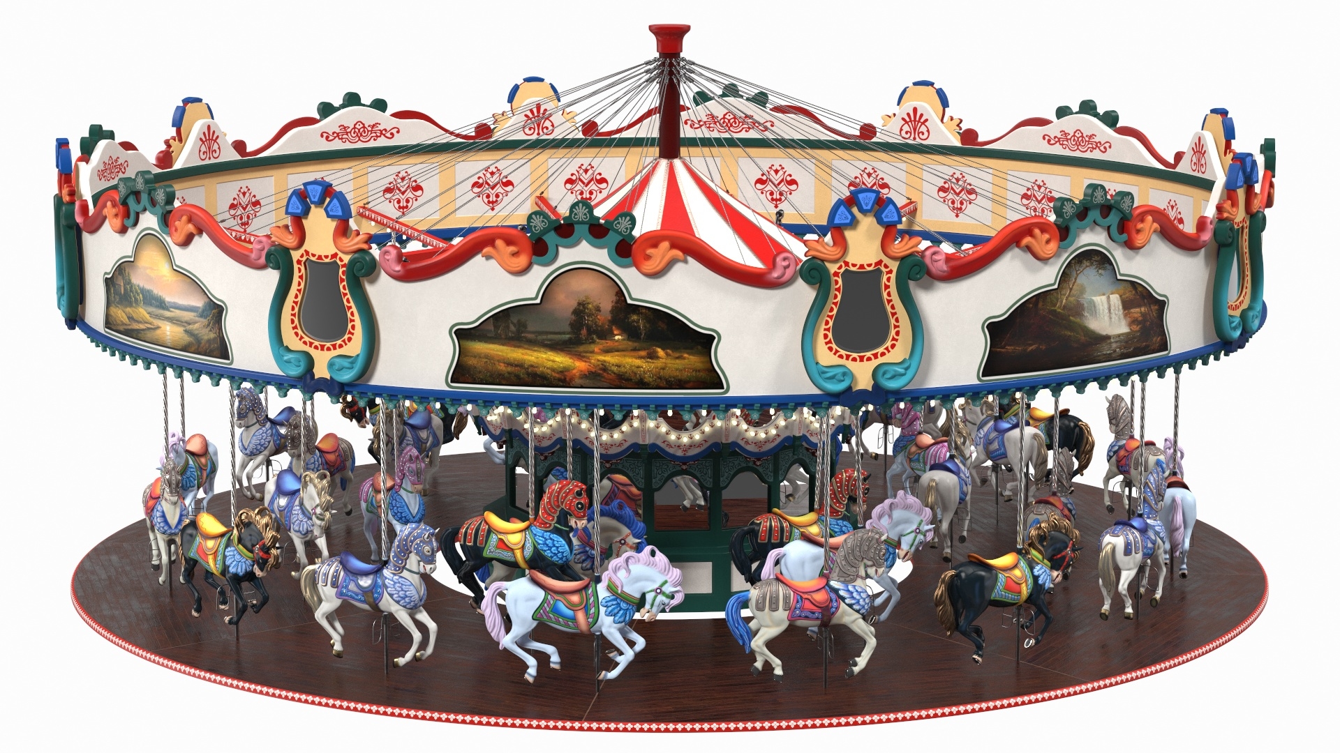 3D amusement park carousel - TurboSquid 1603929
