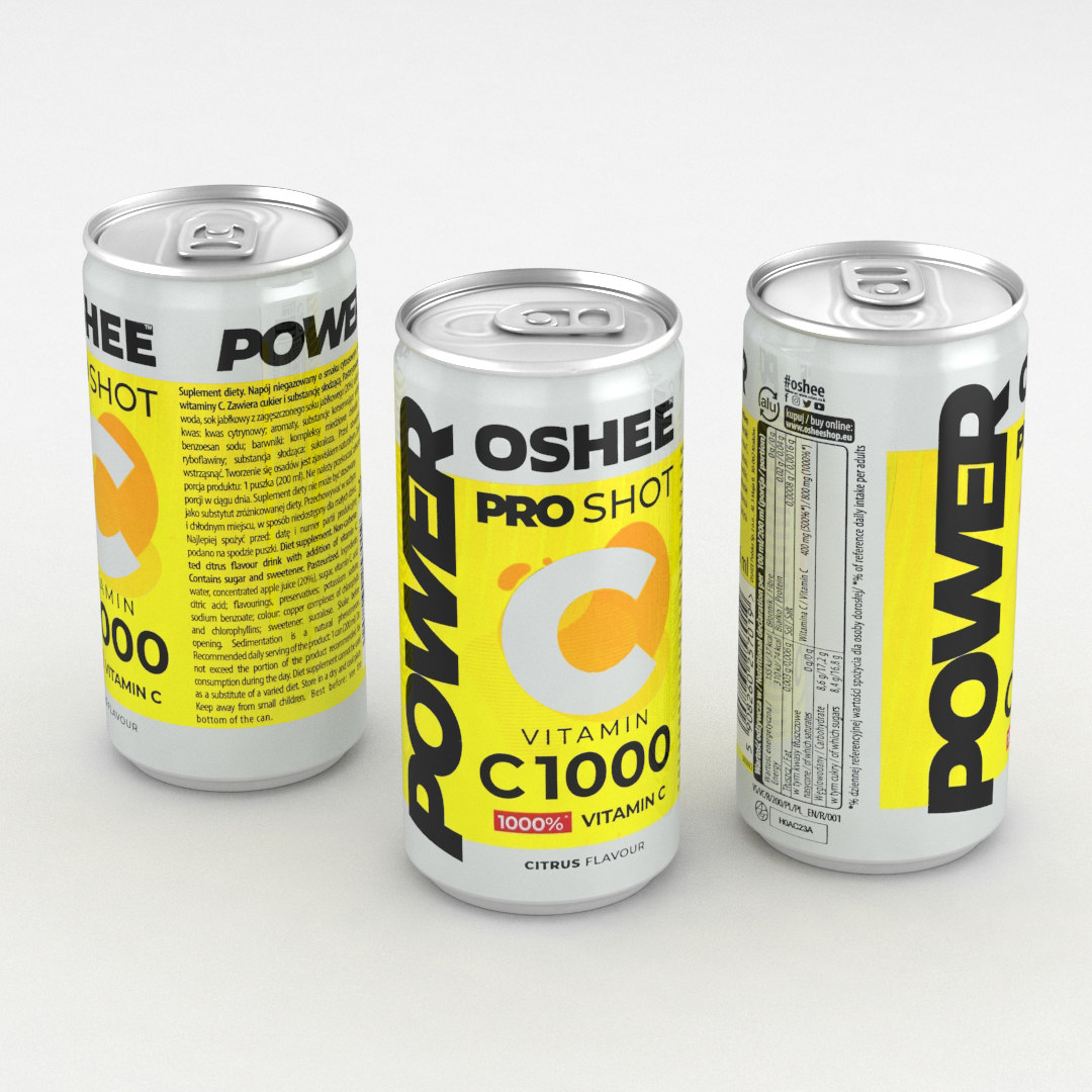 modelo 3d Bebida Lata Oshee Pro Shot Vitamina C1000 200ml 2020 ...