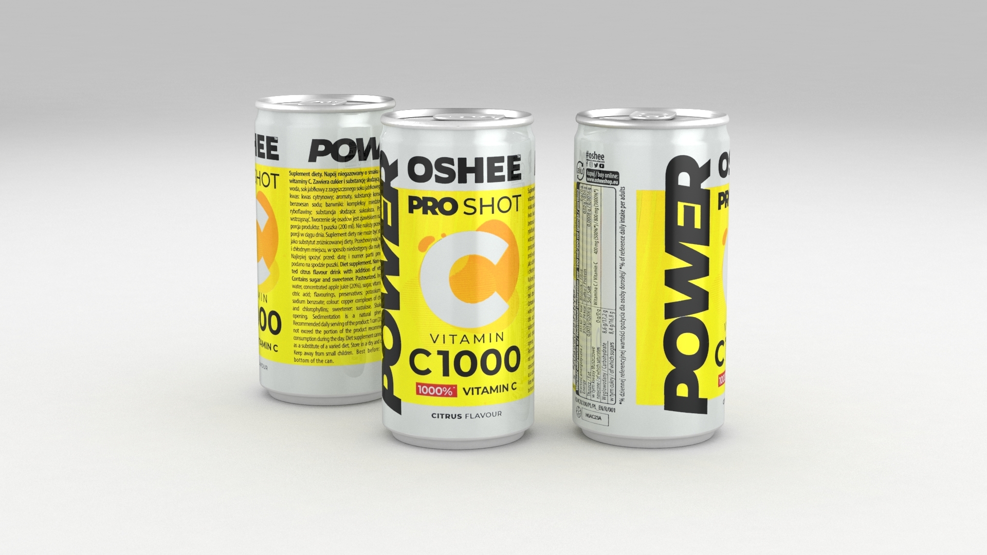 Getränkedose Oshee Pro Shot Vitamin C1000 200ml 2020 3D-Modell ...