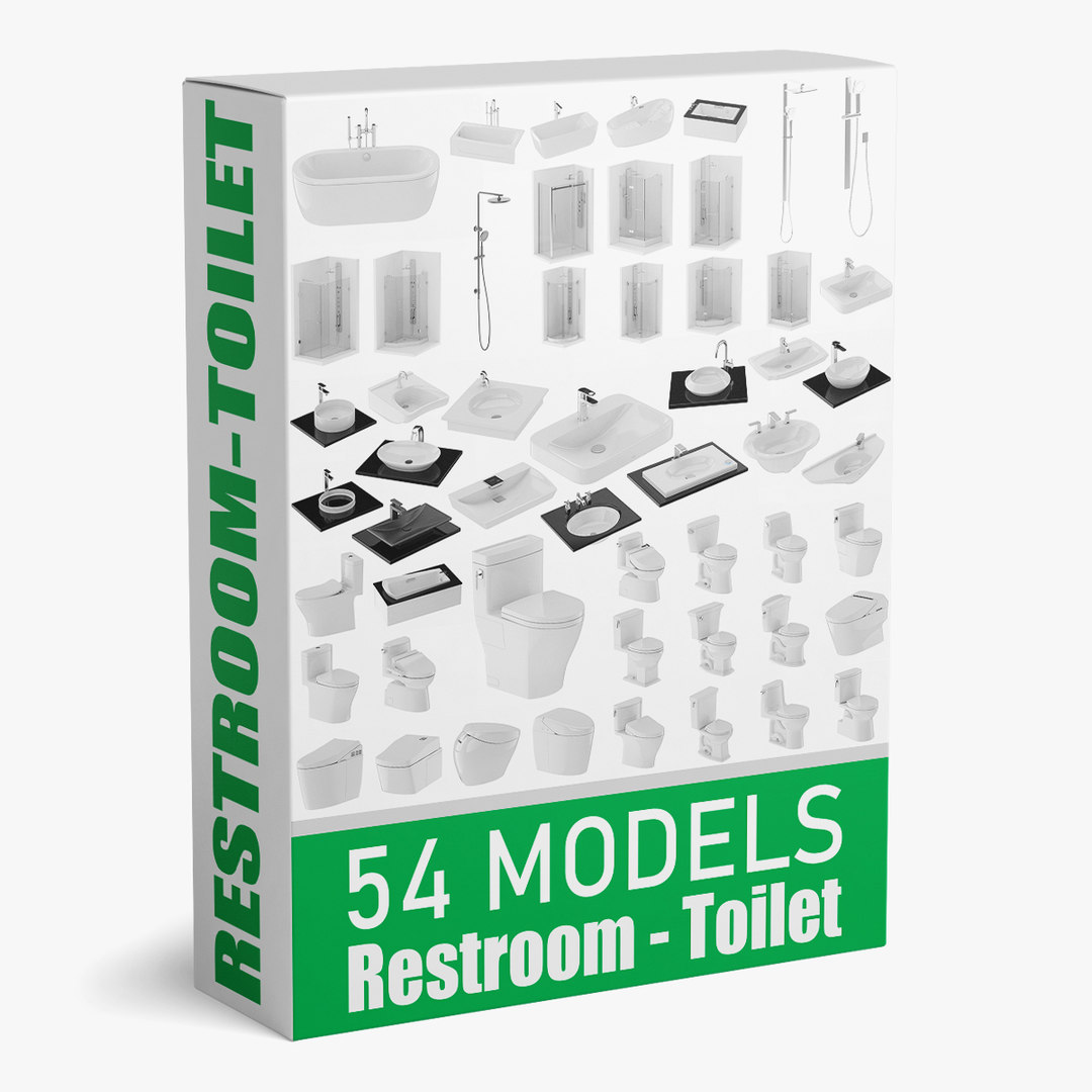 54 showers lavatories toilets 3D model - TurboSquid 1605442