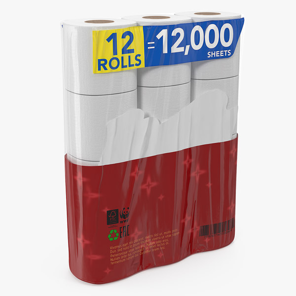 Toilet paper pack 12 3D model - TurboSquid 1605581