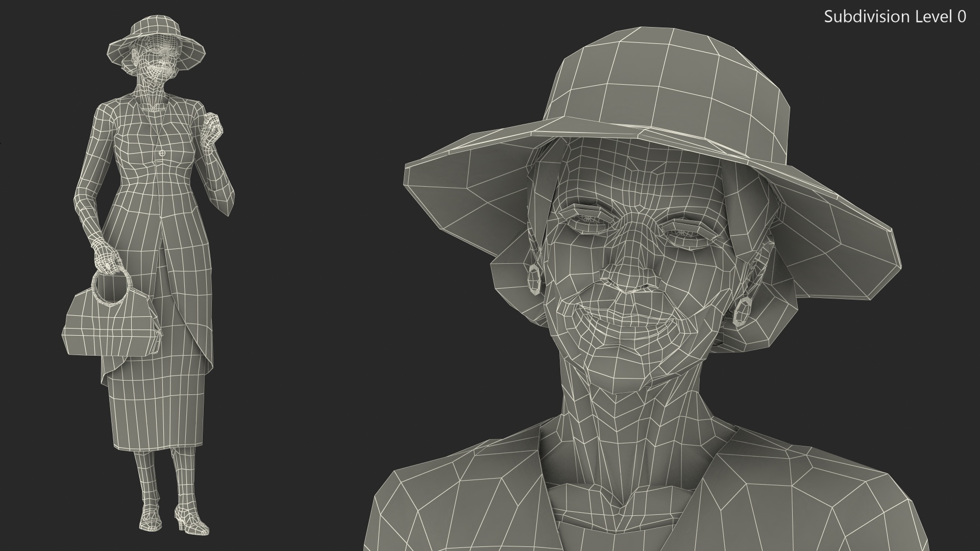 3D old lady wearing casual model - TurboSquid 1607555