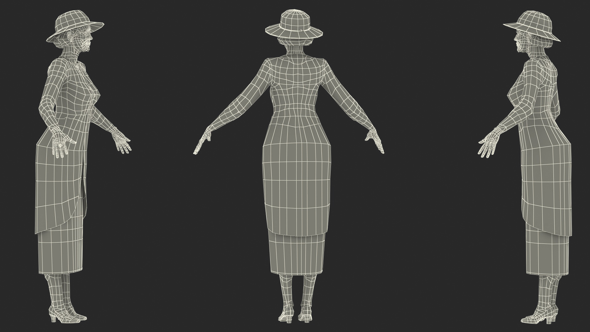 3D old lady wearing casual model - TurboSquid 1607555