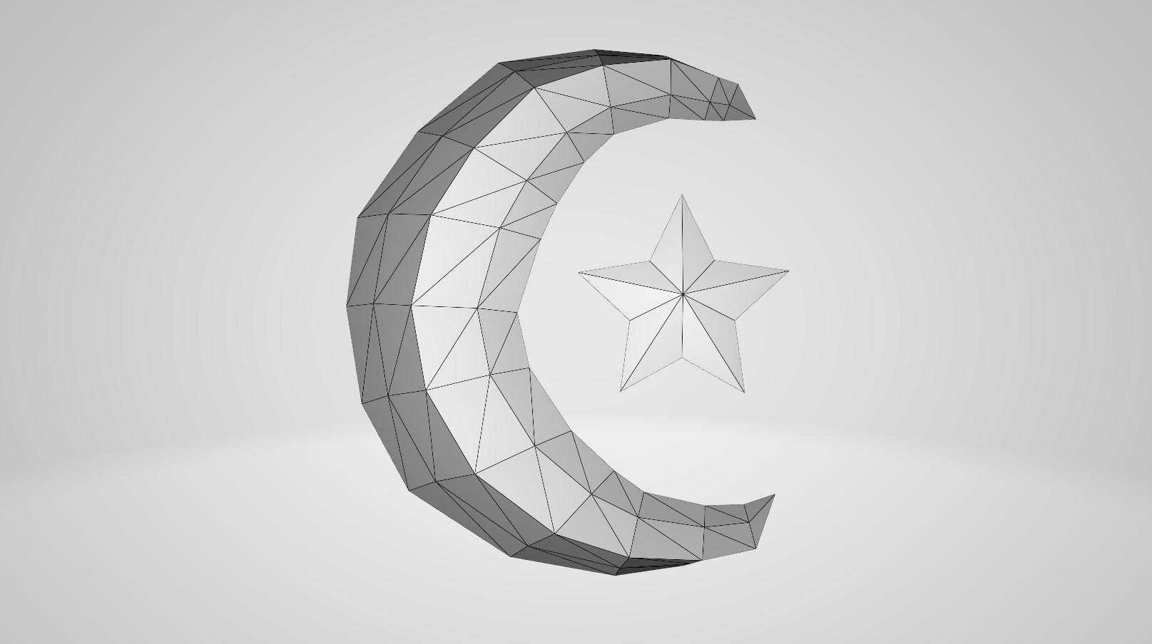 estrela da lua low poly Modelo 3D - TurboSquid 1606347