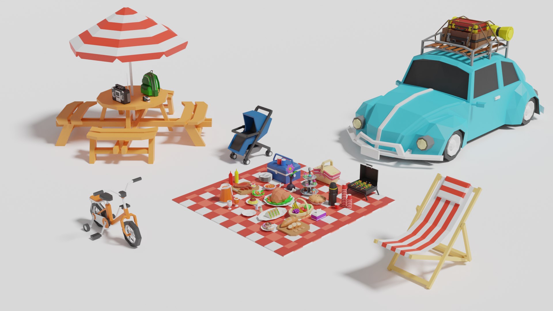 Picnic pack 3D model - TurboSquid 1606554