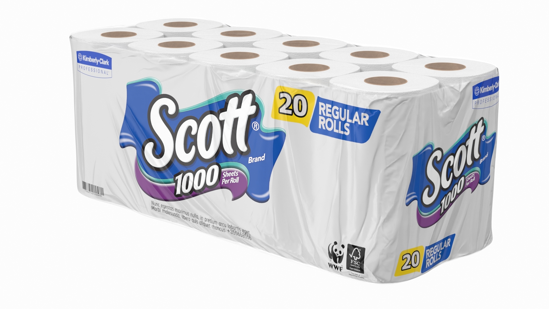 modelo 3d Scott Regular Roll Bath Tissue 20 Rolls - TurboSquid 1606789