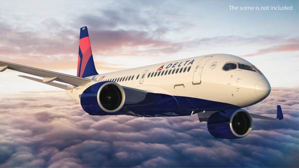 3D airbus a220 100 delta model - TurboSquid 1606747