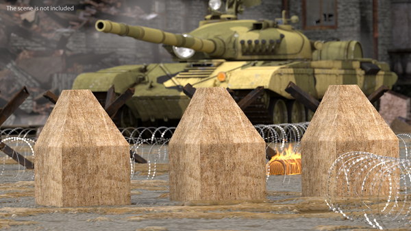 Dragon teeth tank obstacle 3D model - TurboSquid 1606760