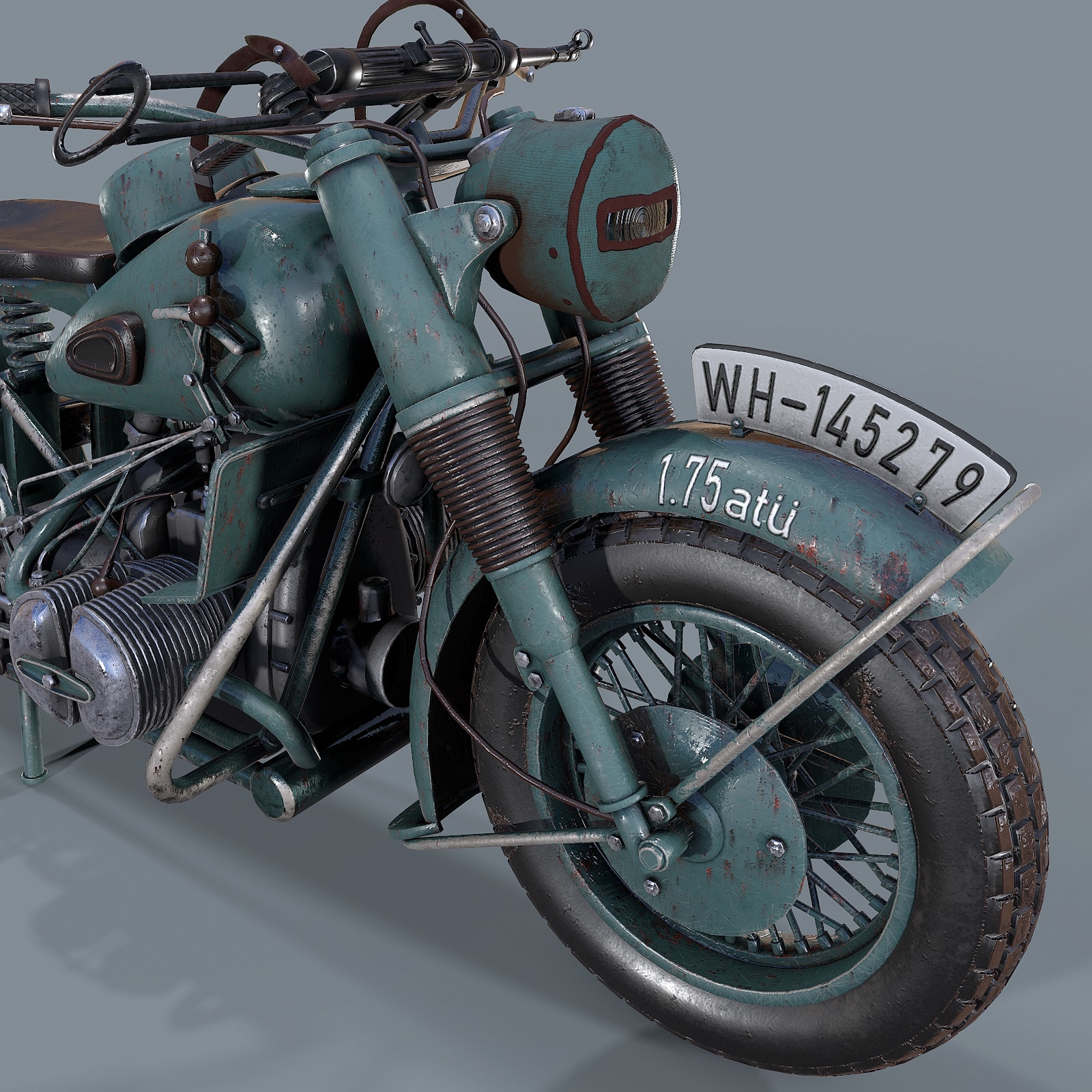 German motorcycle ww2 modeled 3D model - TurboSquid 1607263