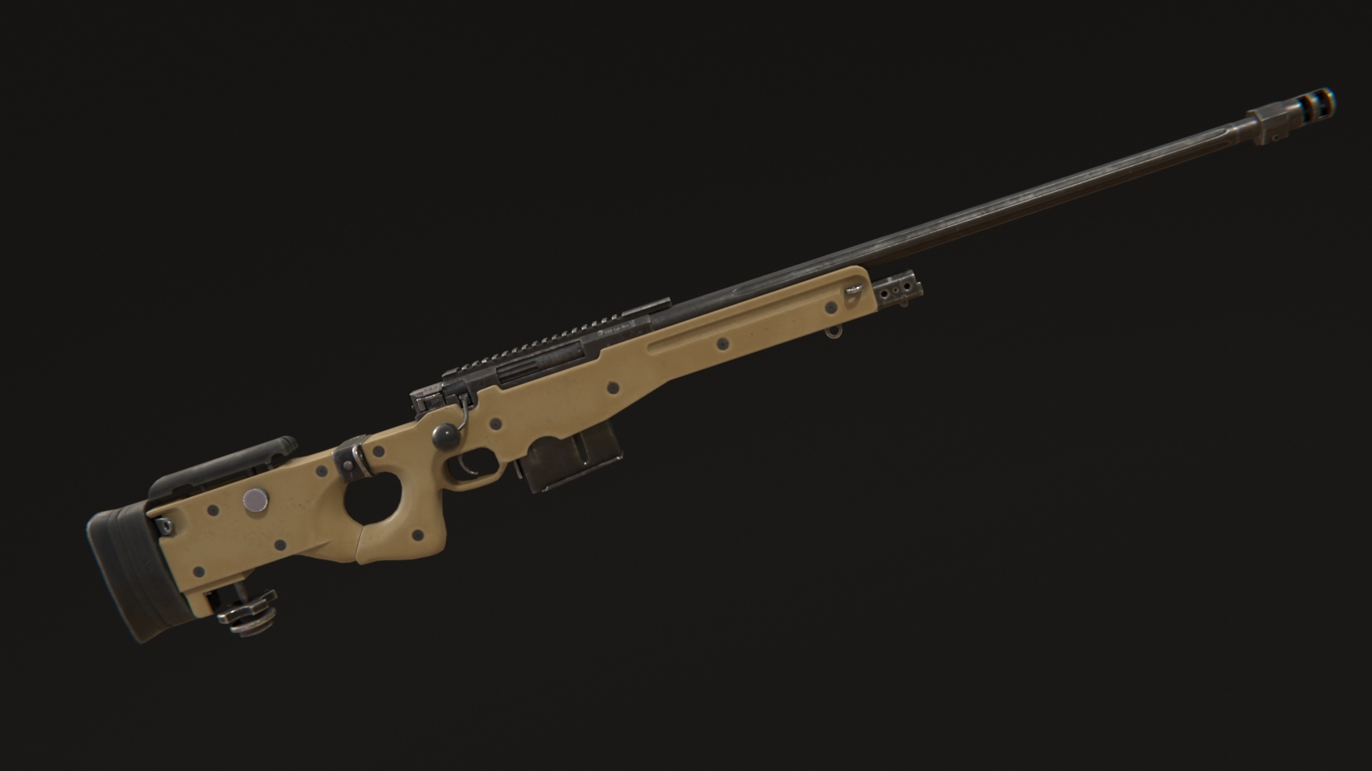 AWM Accuracy International L96A3，北极战争.338 Lapua Magnum - 沙色。无范围3D模型 ...