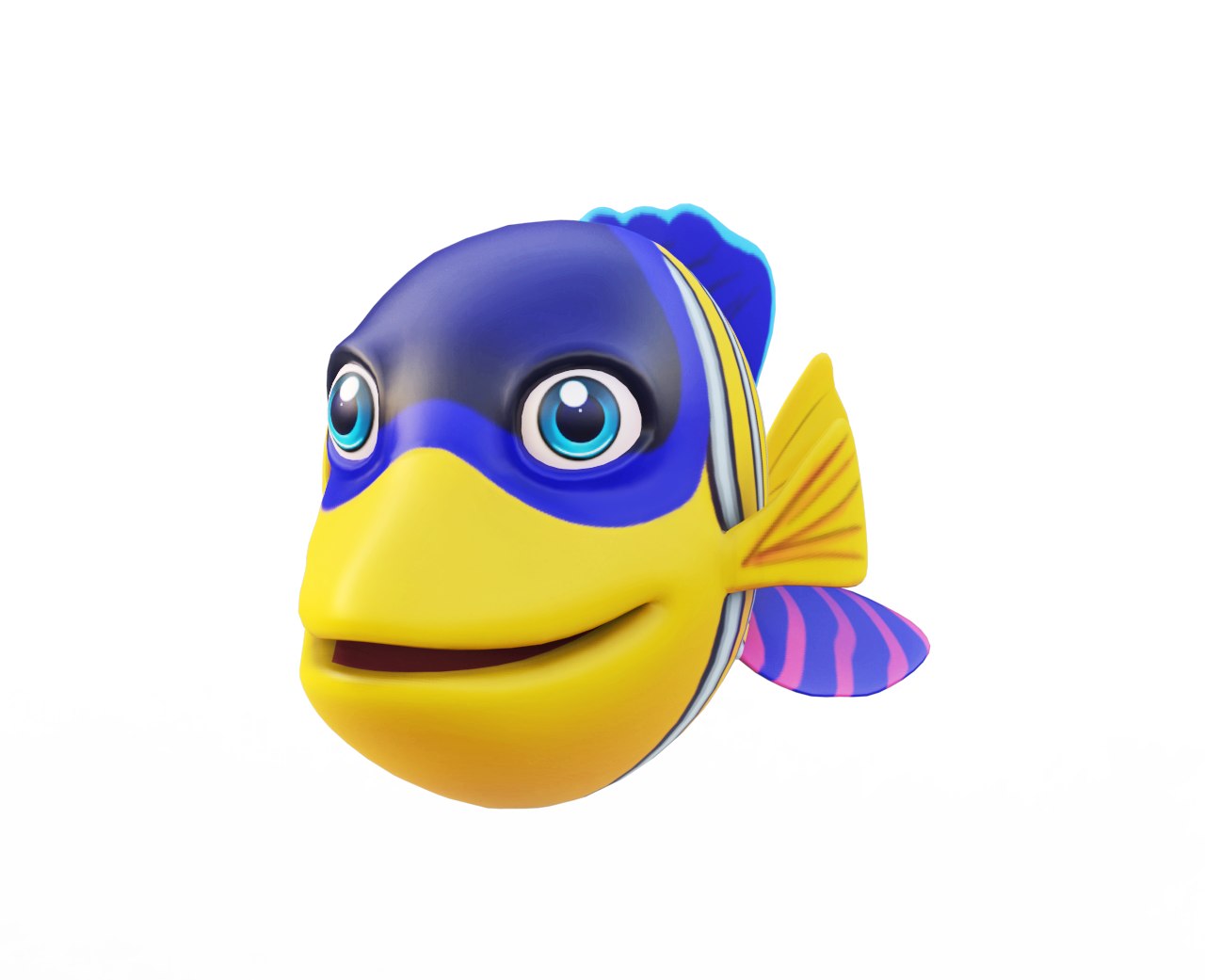 Angelfisch animierter Low-Poly-Toon 3D-Modell - TurboSquid 1585823