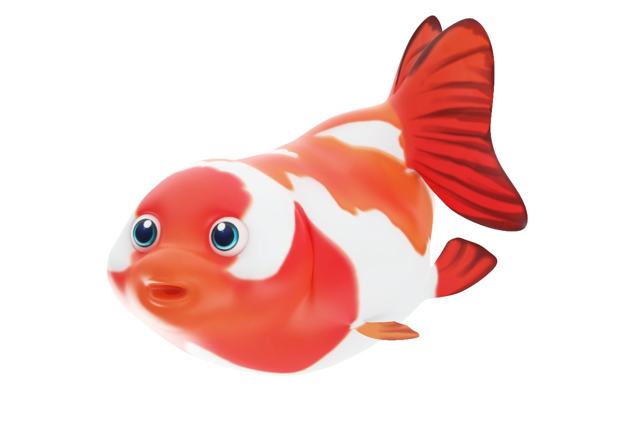 Ranchu gold fish toon 3D model - TurboSquid 1586340