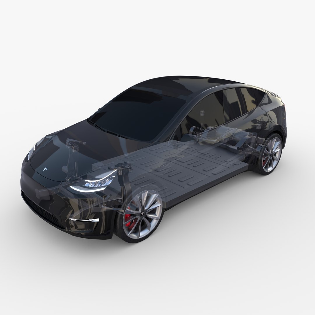 3D tesla y rwd chassis model - TurboSquid 1607970