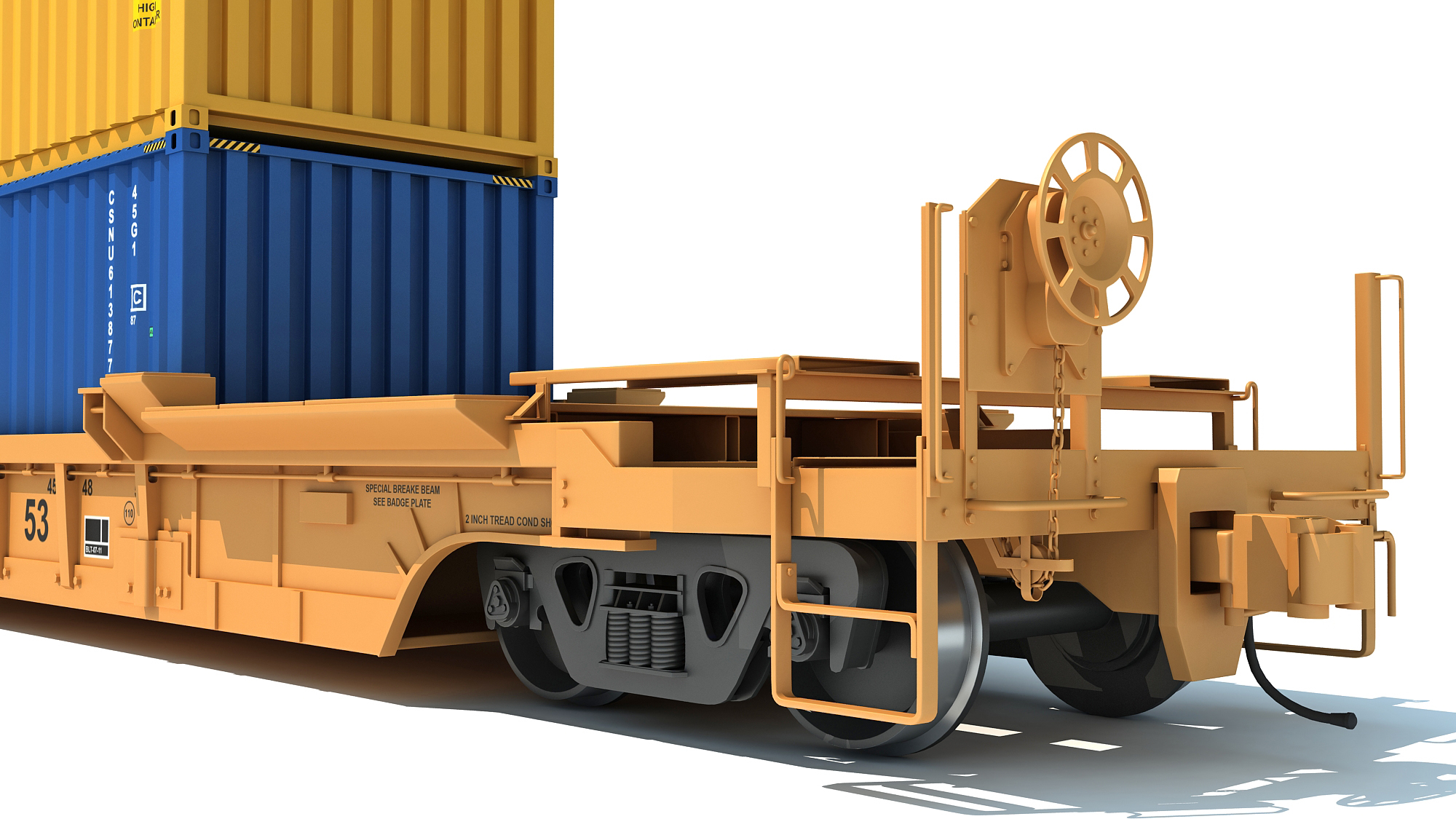 Railroad double stack car 3D - TurboSquid 1608018