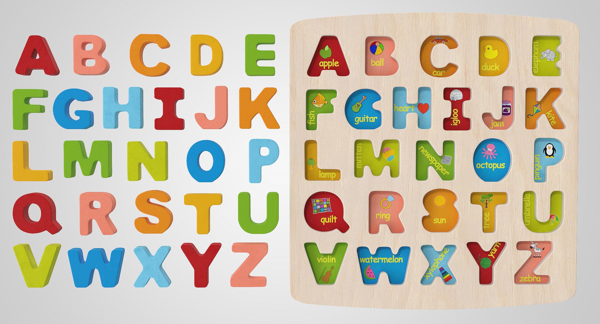 3D model wood puzzle letters - TurboSquid 1608170