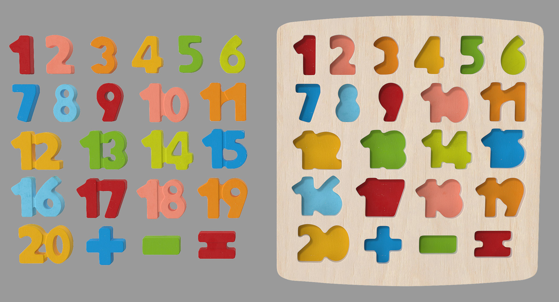 Wood puzzle numbers 3D - TurboSquid 1608191
