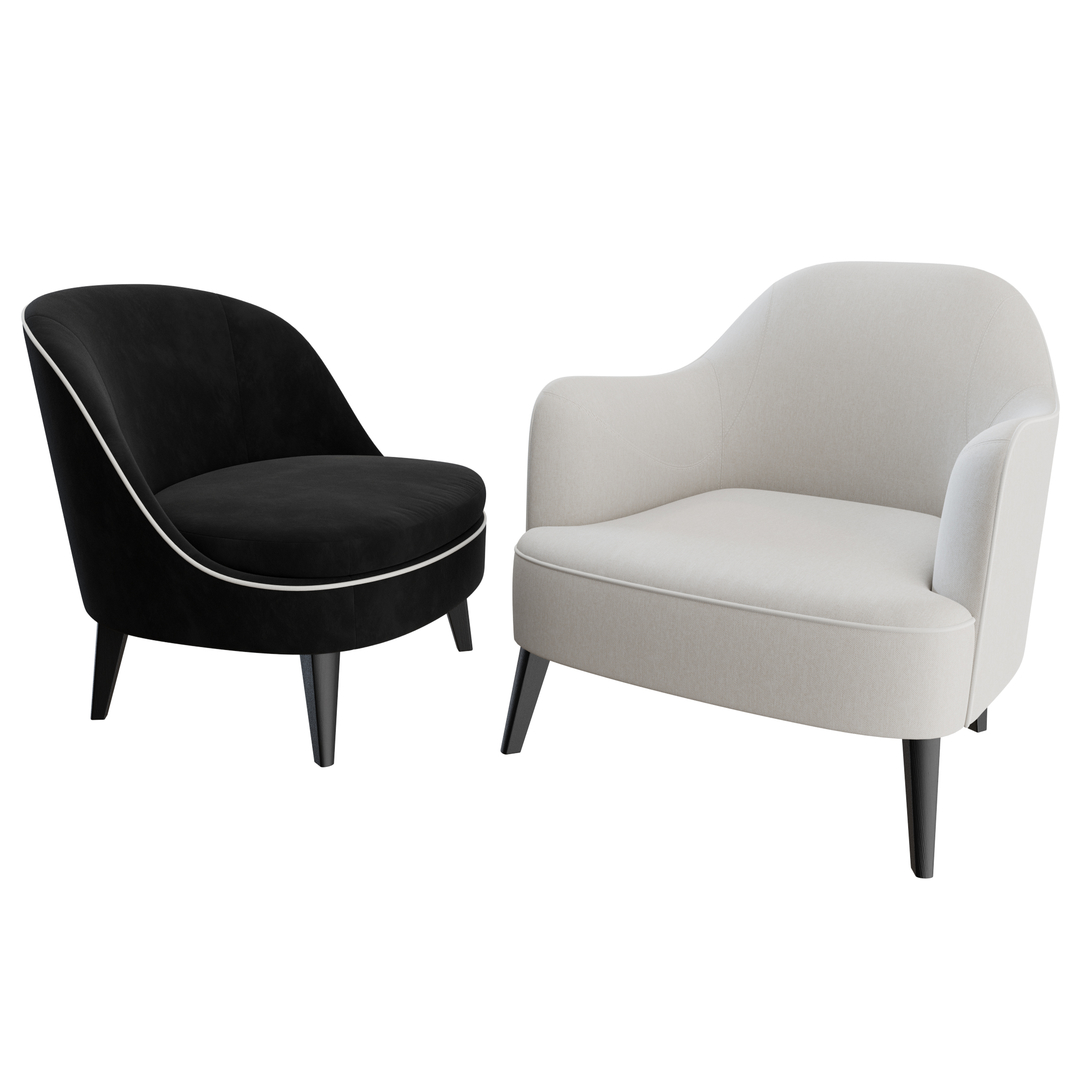 Armchairs dragonfly flexform lysandre 3D model - TurboSquid 1608367