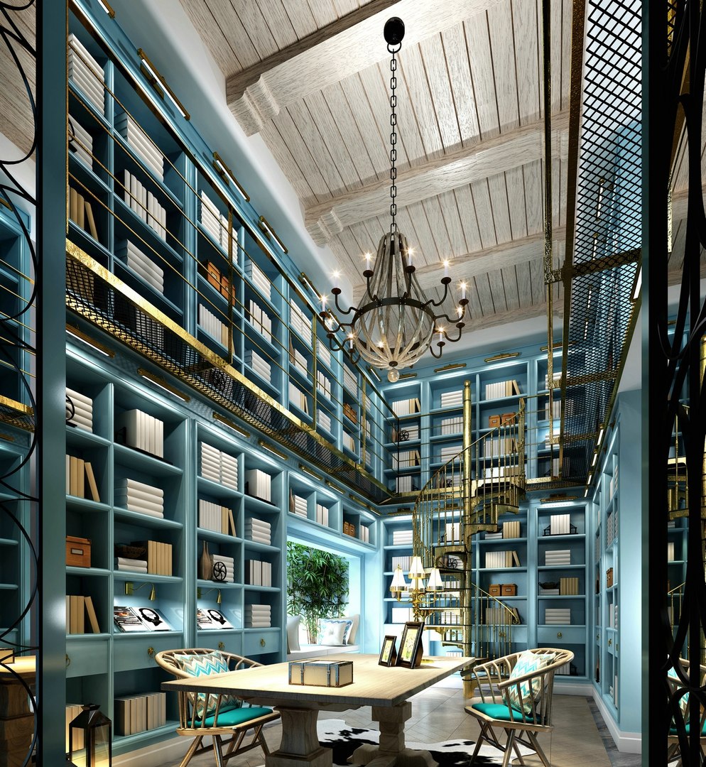 3D study room interiors model - TurboSquid 1608490