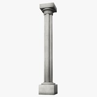 3d damaged pillar column model