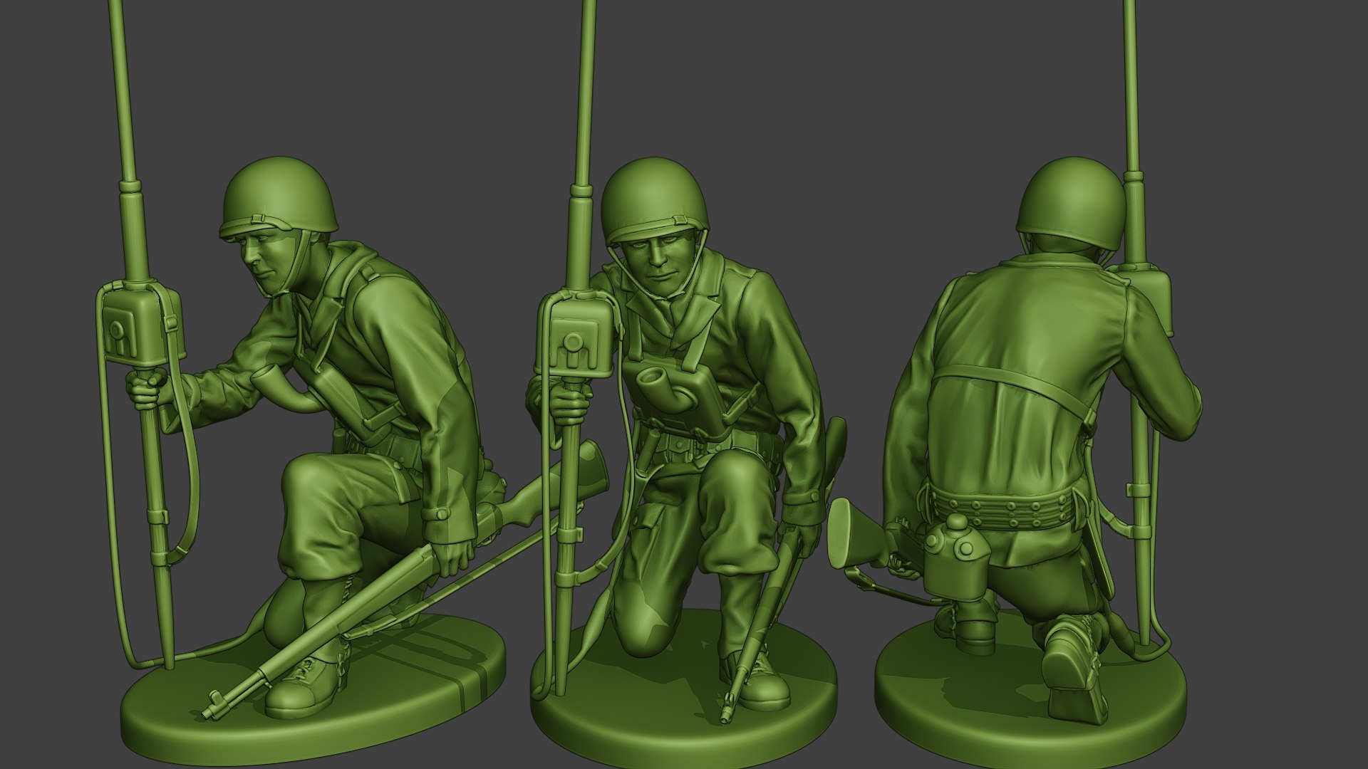 3D soldier ww2 engineer crouch2 model - TurboSquid 1608840