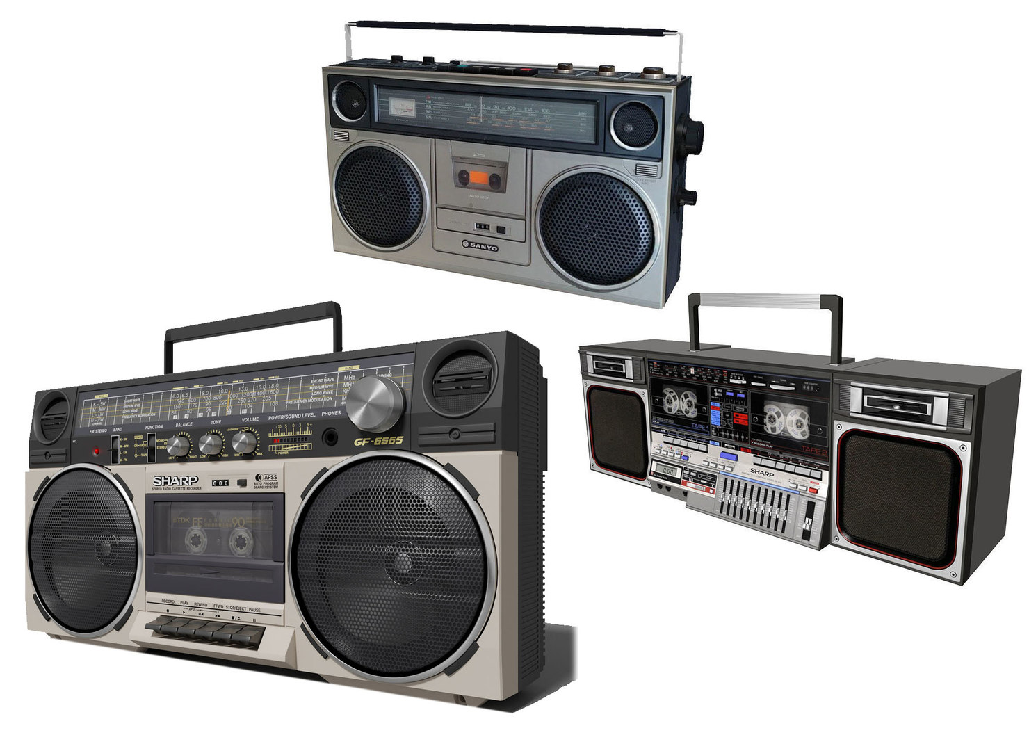 Ghetto blaster retro 3D - TurboSquid 1608862