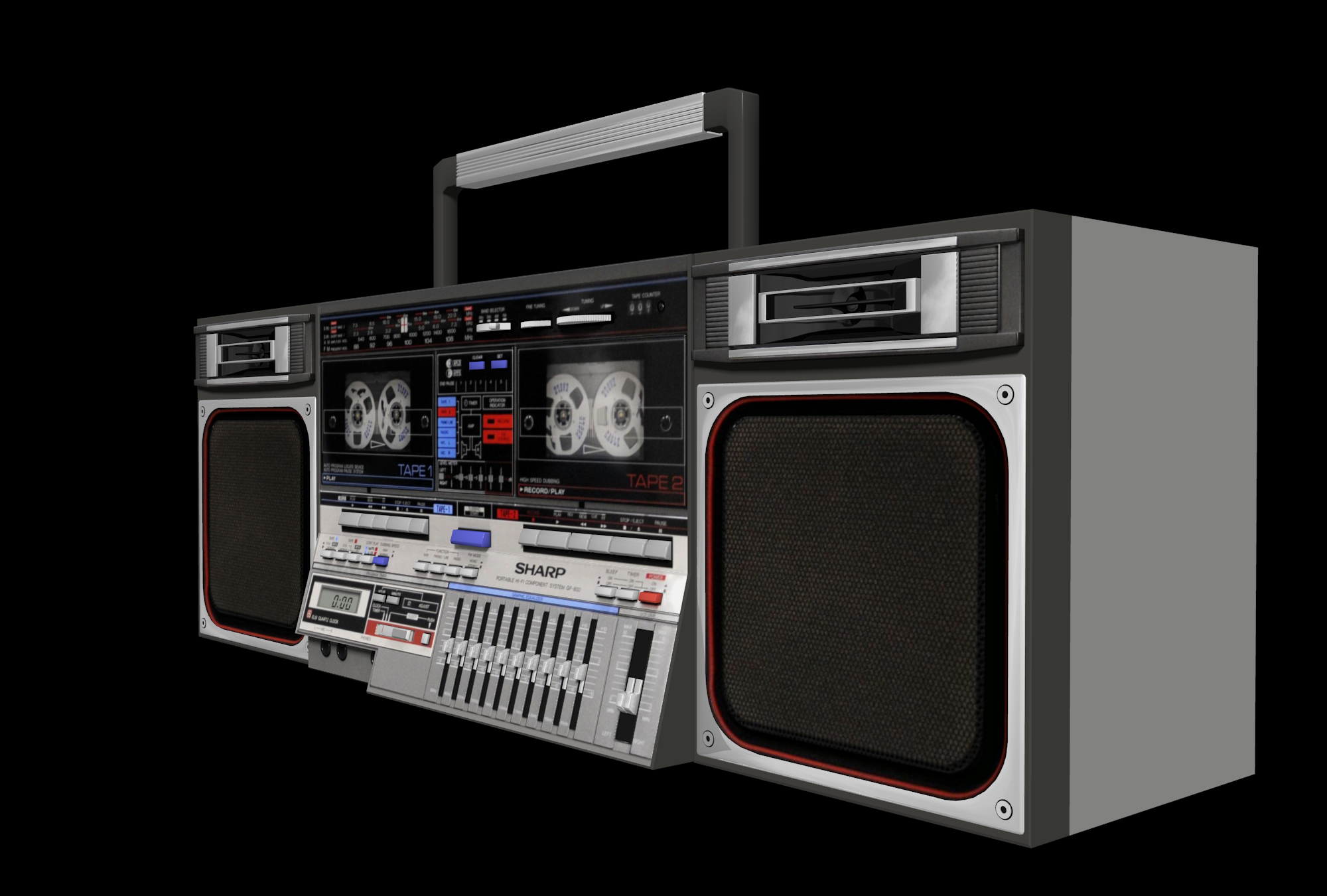 Ghetto blaster retro 3D - TurboSquid 1608862