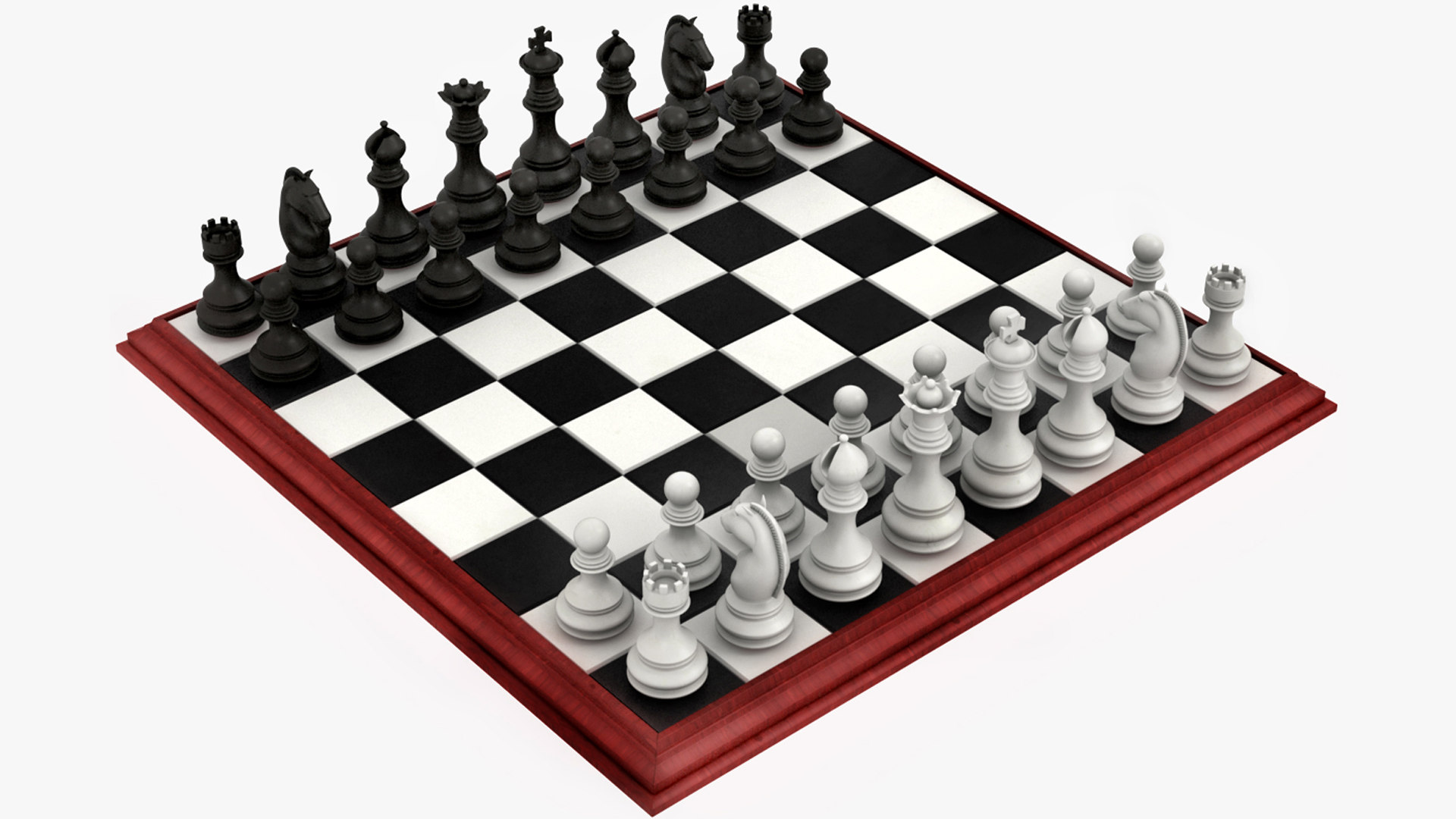 3D realistic plastic chess set model - TurboSquid 1605812