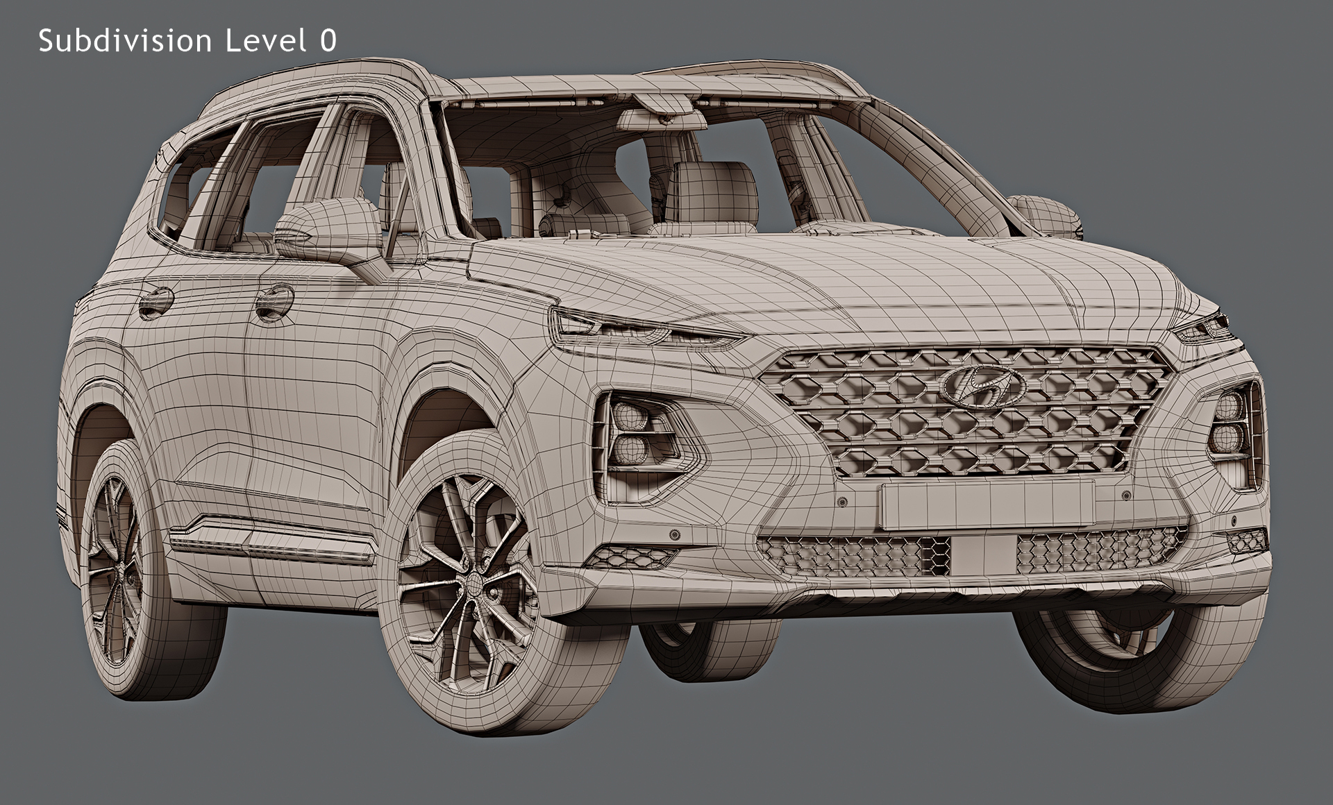 3D 2019 hyundai santa fe - TurboSquid 1282741