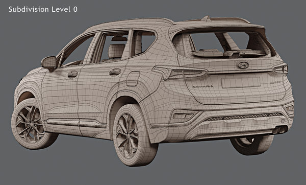 3D 2019 hyundai santa fe - TurboSquid 1282741