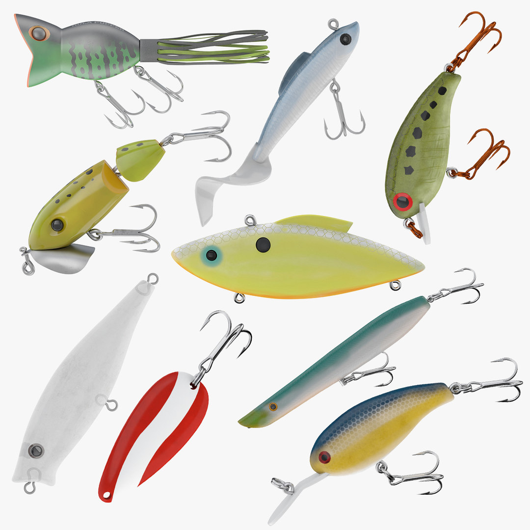 3D 9 fishing lure model - TurboSquid 1609259