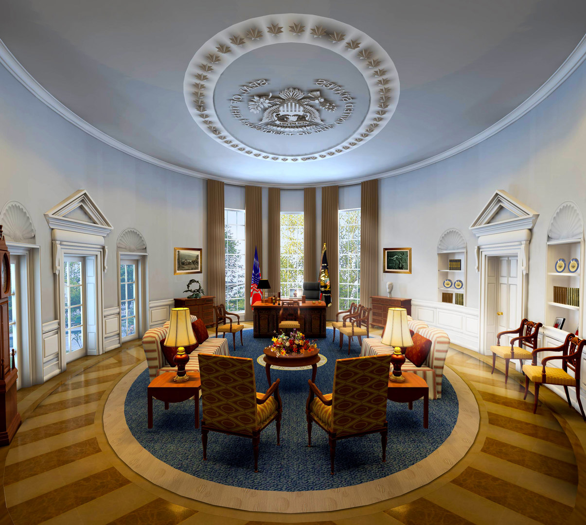 gabinet Owalny Model 3D - TurboSquid 1609345