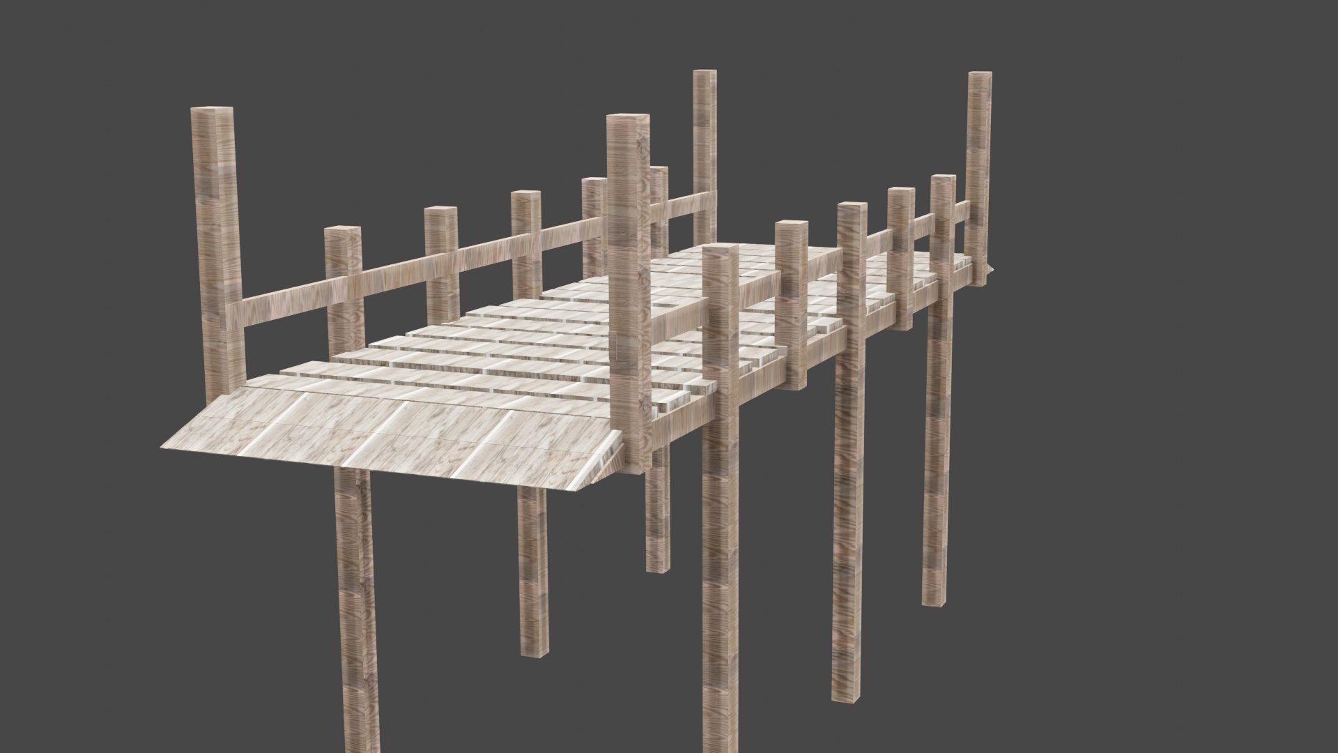 Wooden bridge 3D model - TurboSquid 1609787