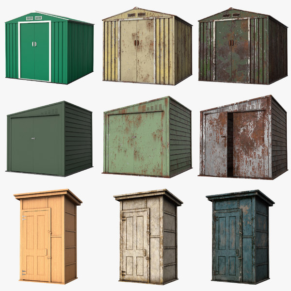 3d concept wooden garden shed