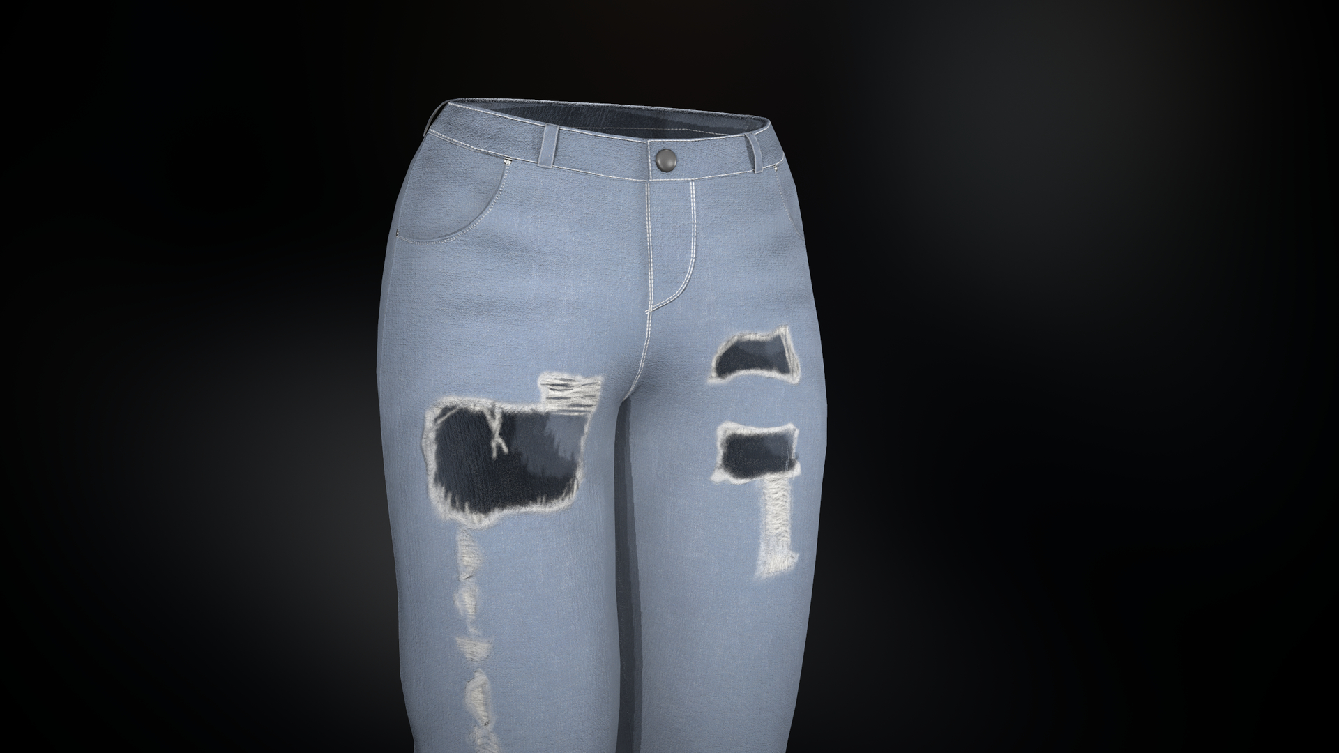 Blue ripped jeans women 3D model - TurboSquid 1610322