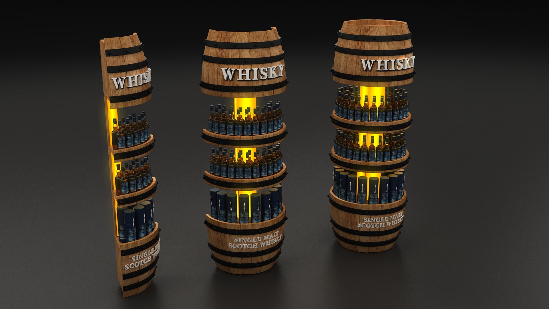 Whisky barrel stand 3D model - TurboSquid 1610593