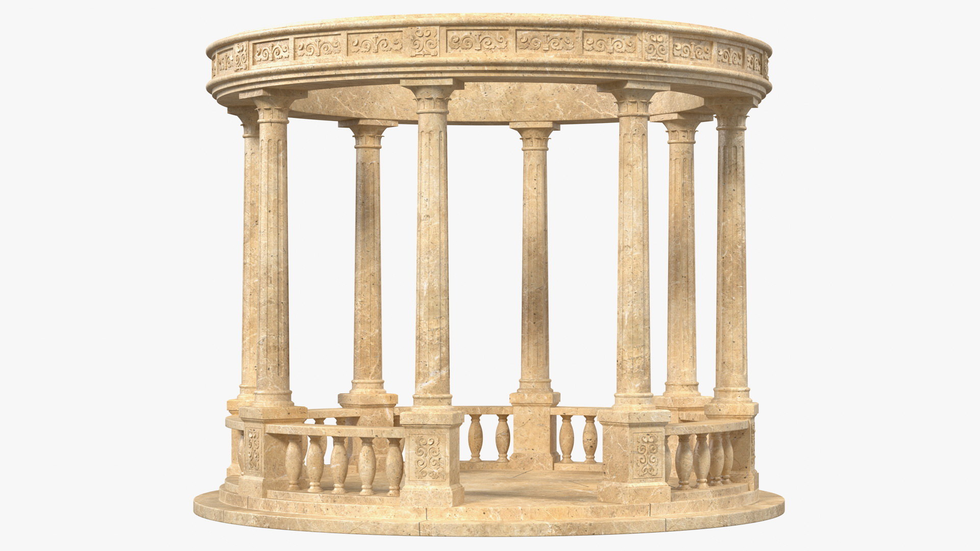 3D stone colonnade model - TurboSquid 1610843