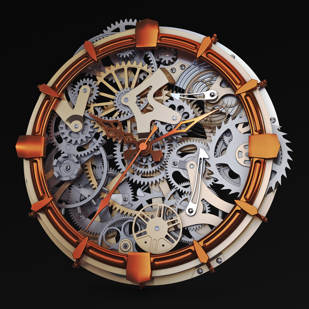 modèle 3D de Mécanisme d'horloge avec engrenages v 2 - TurboSquid 1610909
