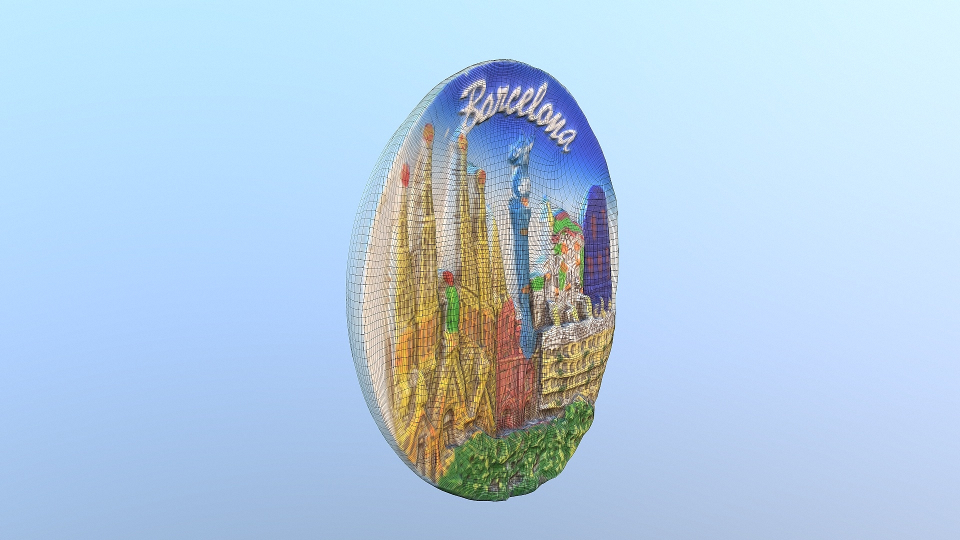 3D barcelona spain magnet souvenir model - TurboSquid 1611378