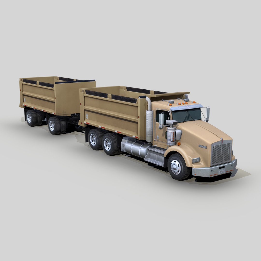 T800 dump truck trailer 3D model - TurboSquid 1611603