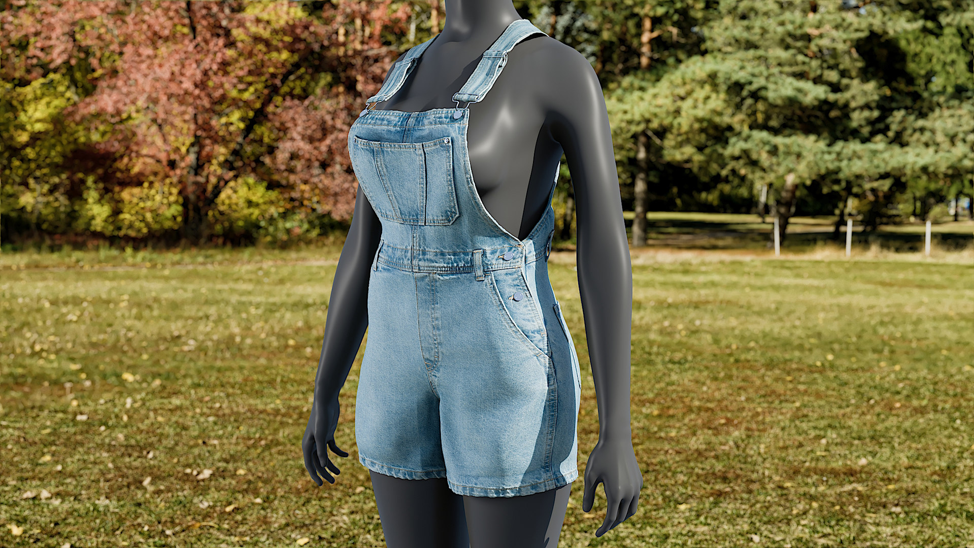 3D realistic women s overalls model - TurboSquid 1611714