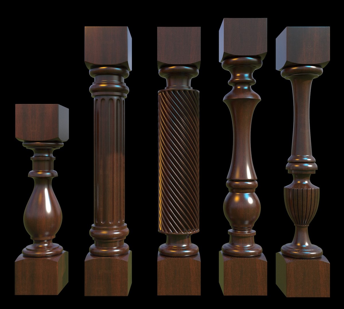 Baluster parapets architectural 3D model - TurboSquid 1612946
