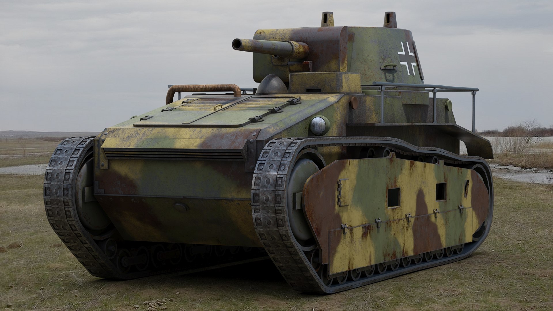 3D leichttraktor rheinmetal 1930 - TurboSquid 1613506