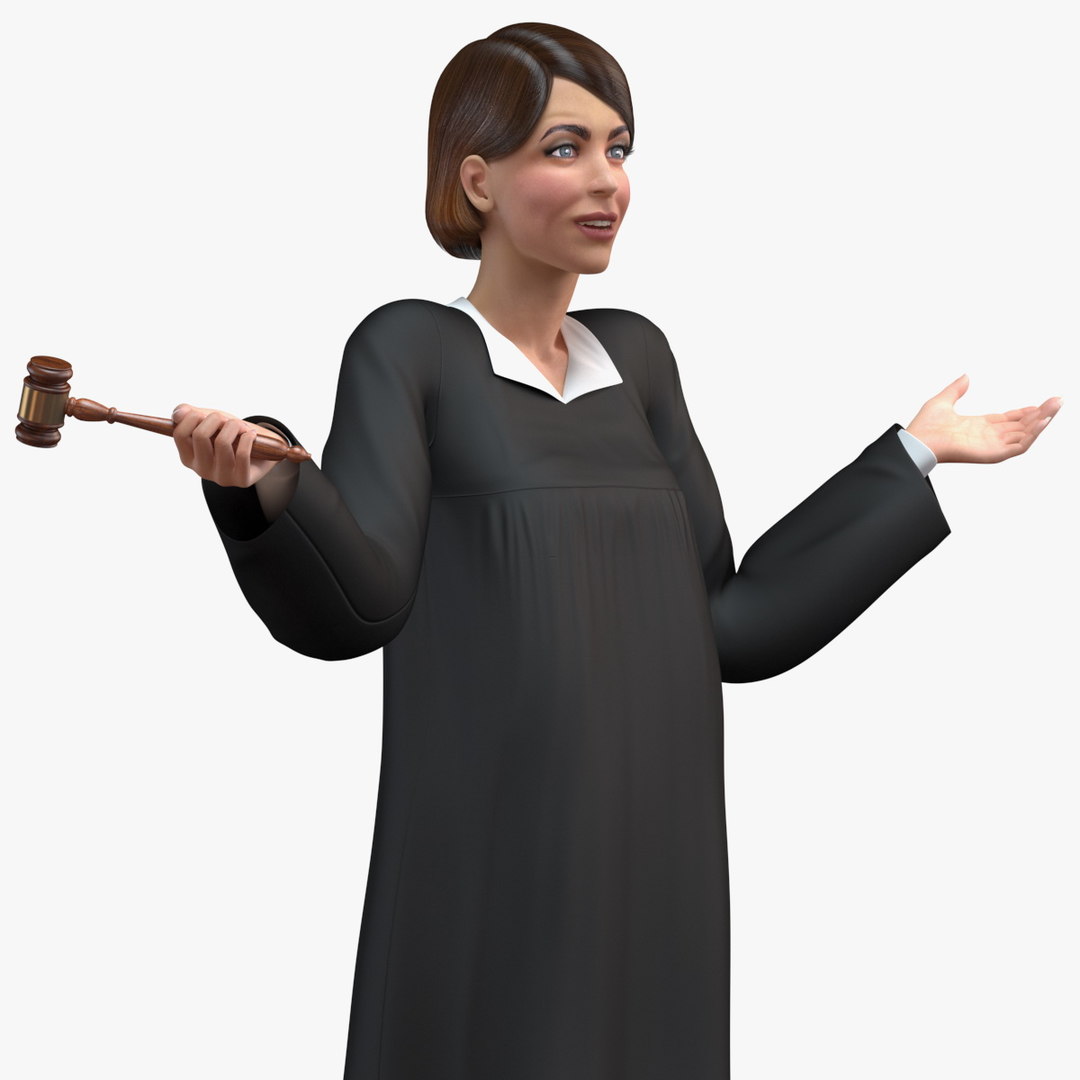 3D female magistrate holding gavel model - TurboSquid 1614306
