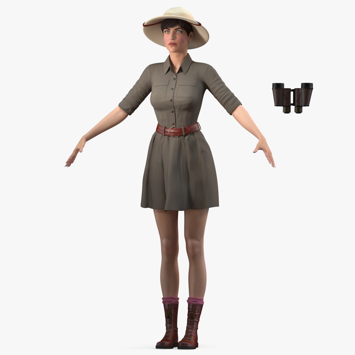 Free female zookeeper t pose 3D model - TurboSquid 1614309
