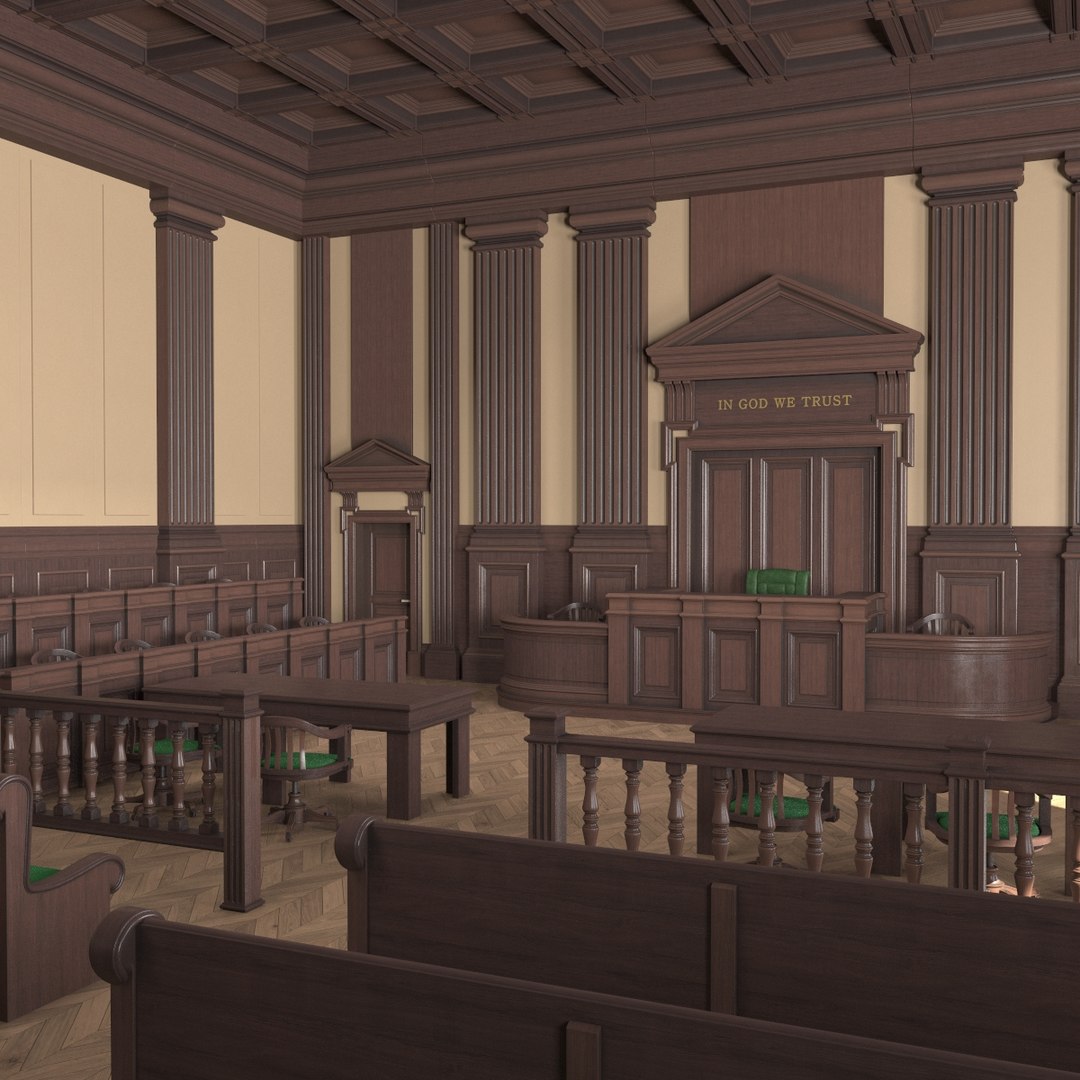 Courtroom dark interior 3D - TurboSquid 1614242