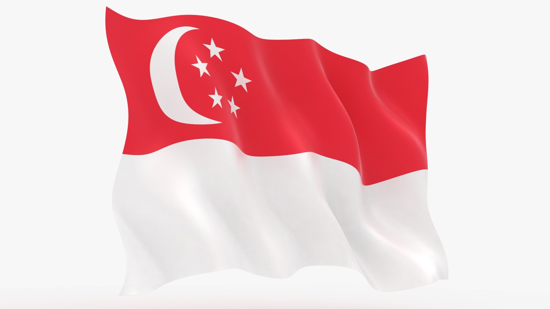 Realistic singapore flag 3D model - TurboSquid 1615228 Realistic singapore flag 3D model - TurboSquid 1615228